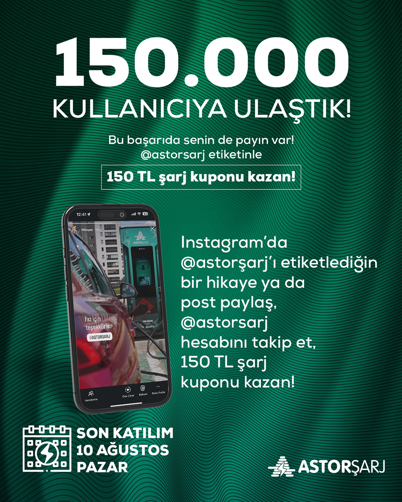 Astor Şarj 150 TL Şarj Kuponu